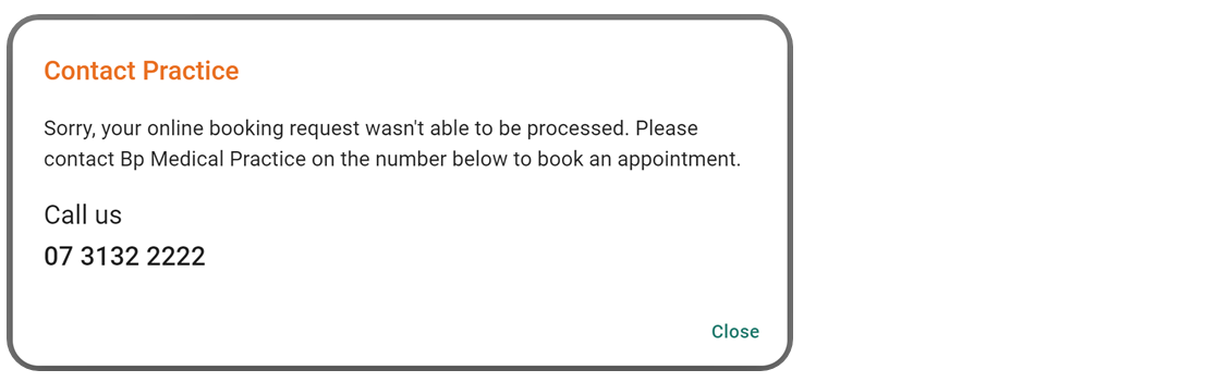 Prevent Patient Booking