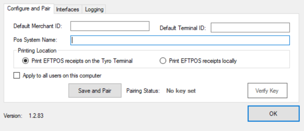 Setting up Tyro