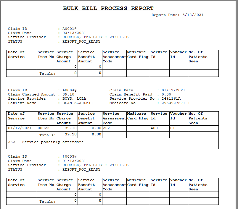 Reconcile a bulk bill batch