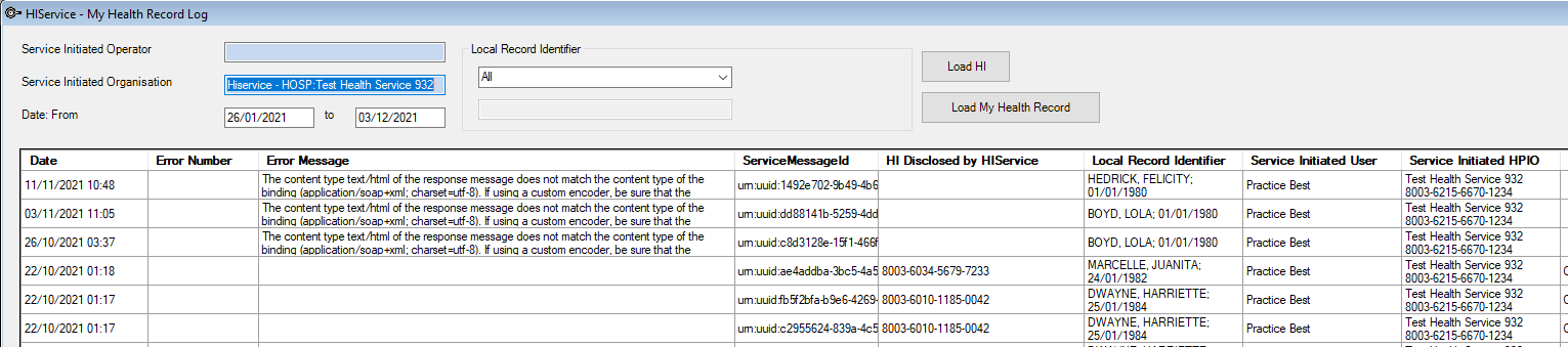 Audit Health Identifier Service Access